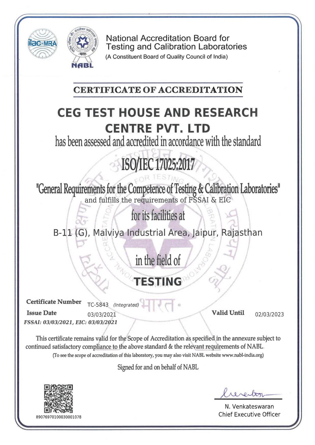 Our Accreditations & Certifications | CEG Test House